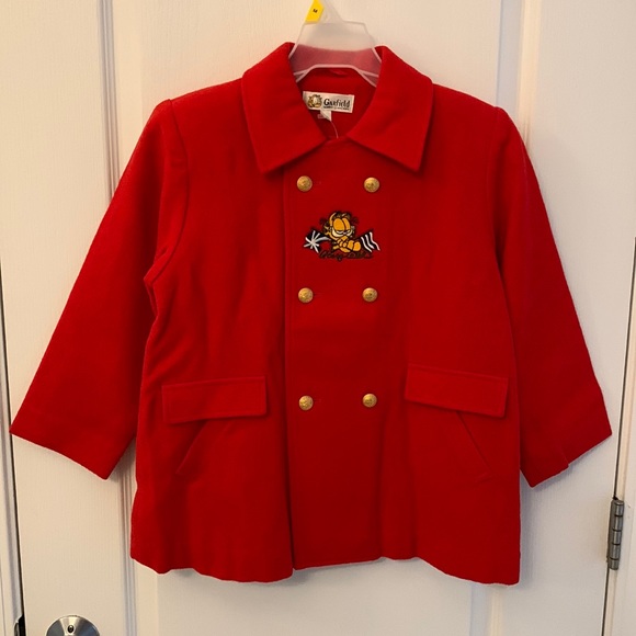 Garfield | Jackets & Coats | Garfield Red Wool Coat | Poshmark